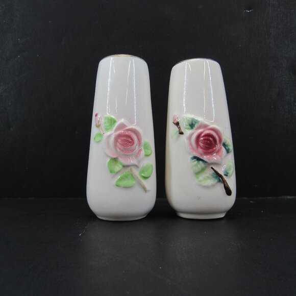 Source Unknown | Dining | Vintage Salt Pepper Shakers 3d Pink Rose With ...